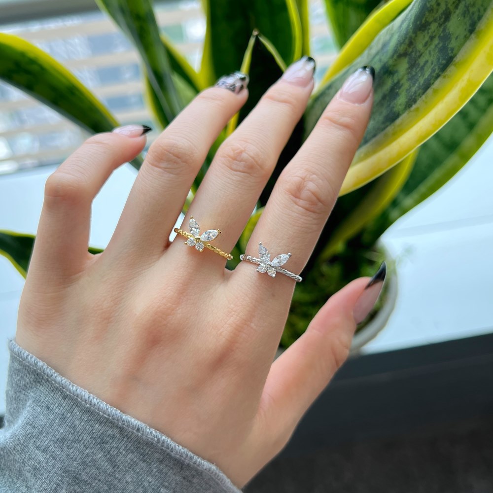 Butterfly Stackable Open Ring