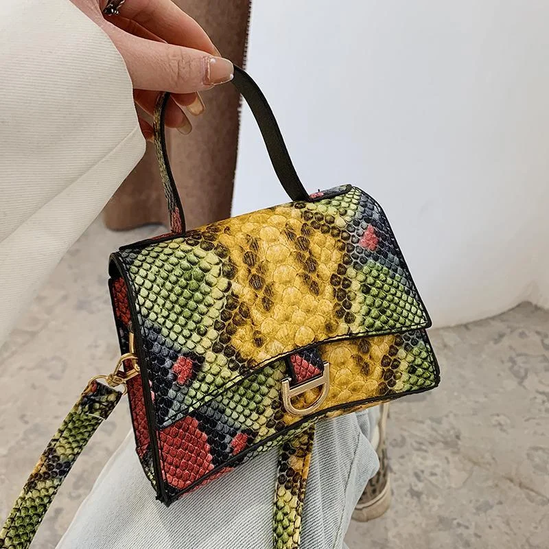 Vintage snake print handbag