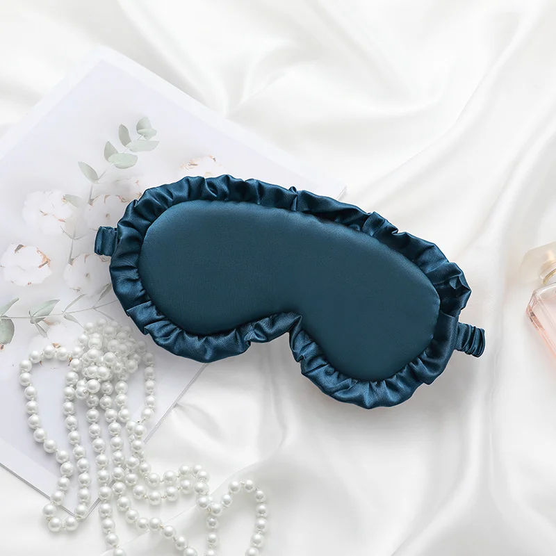 Ruffled Shading Travel Silk Eye Mask
