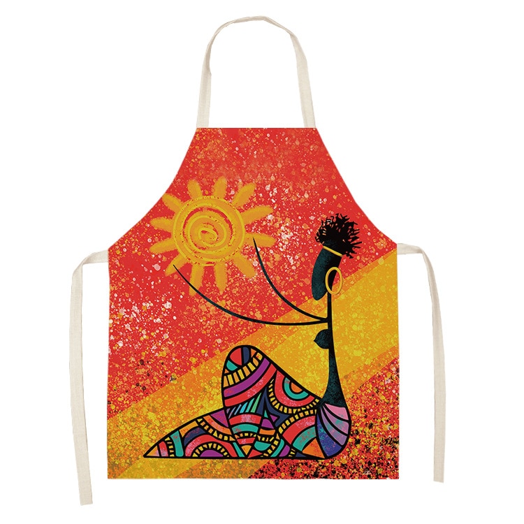 Linen Kitchen Apron - Indigenous People
