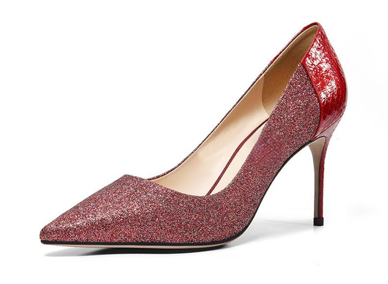 Red Burgundy Stiletto Heels : Dress Shoes, Pointy Toe, Sexy Pumps Vdcoo