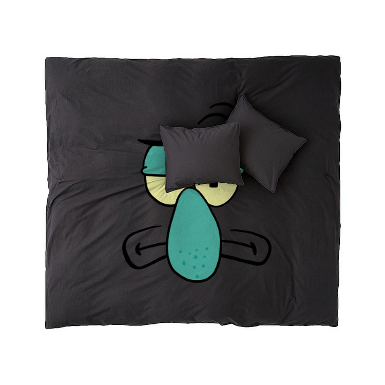 Grumpy Squidward Tentacles, SpongeBob SquarePants Duvet Cover Set