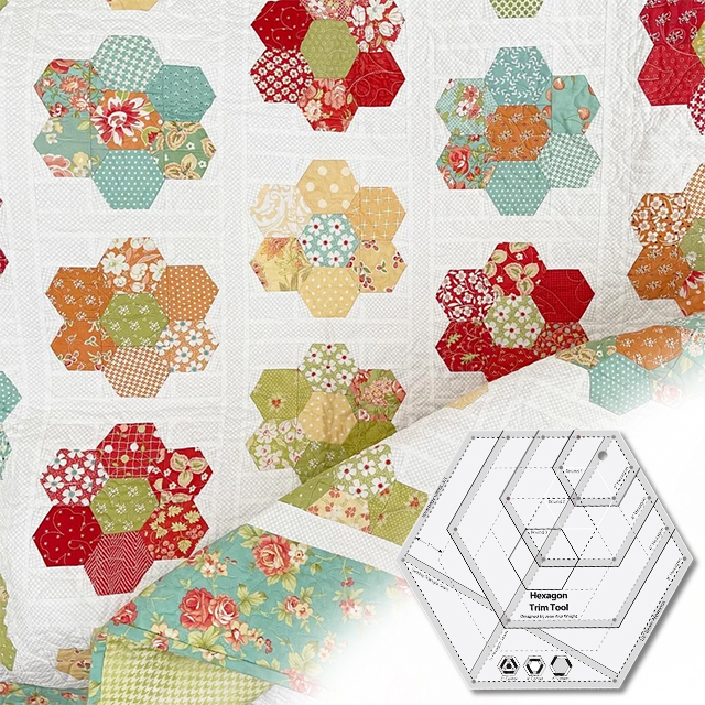 Creative Grids Hexagon Trim Tool Quilt Ruler