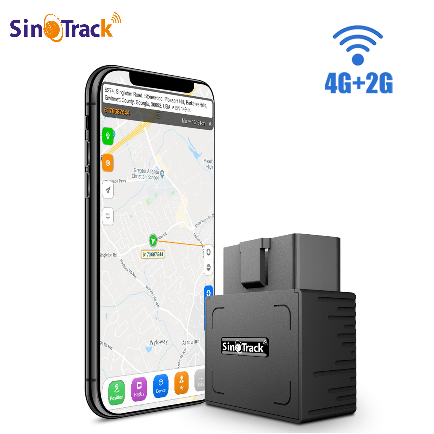 4G Mini OBD II GPS Tracker ST-902L Builtin Battery 16PIN interface ...