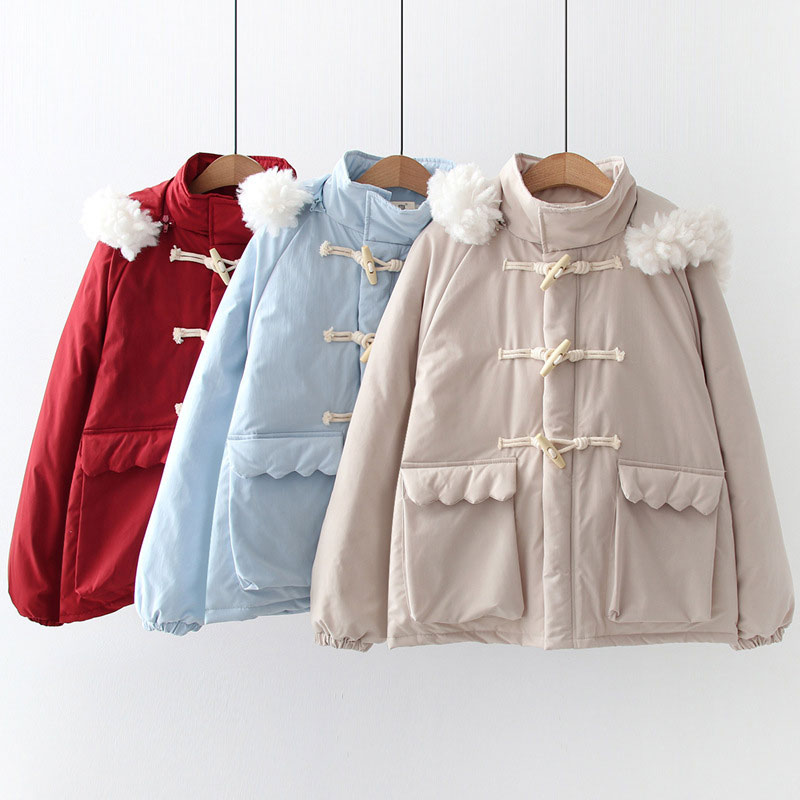 Pure Color Pocket Hooded Coat