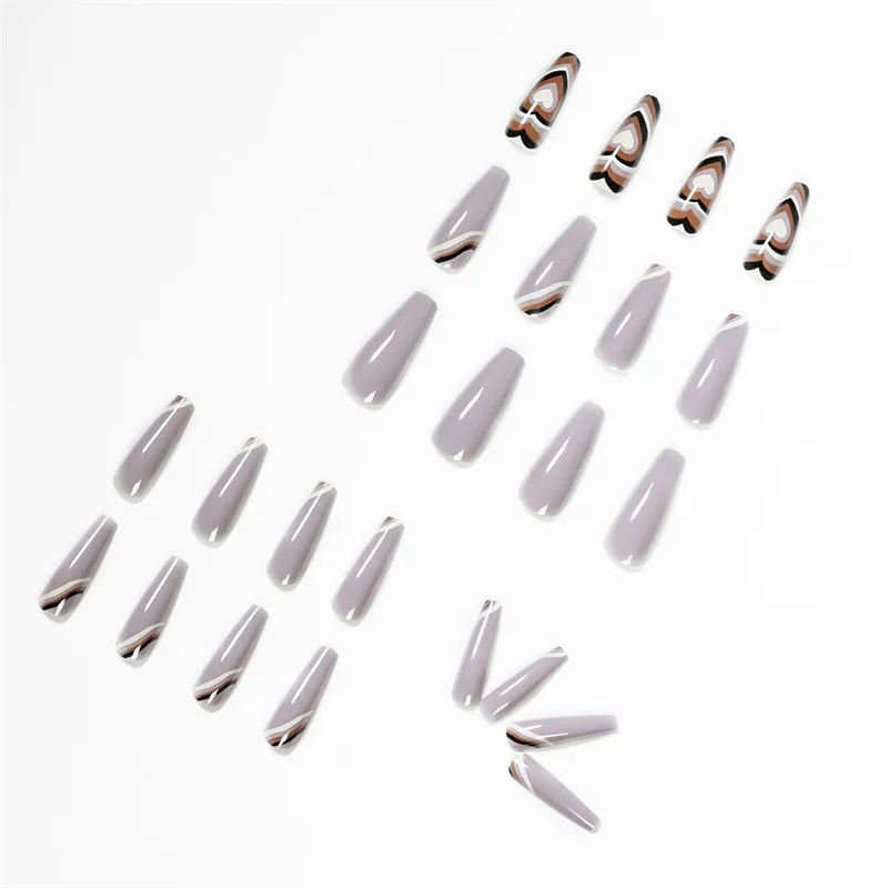 Churchf Gray Press On Nails Wholesale Bulk Supplies Extra Long Coffin