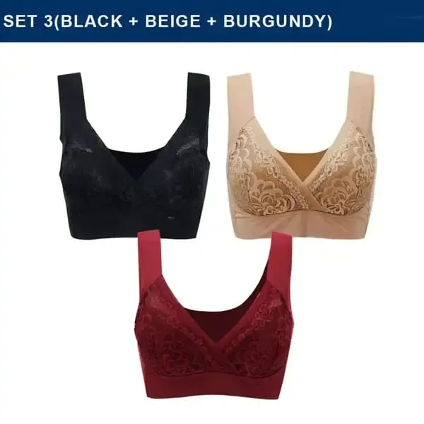 ROSY LIFT BRA –Plus Size Comfort Extra Elastic Wireless Support Lace ...