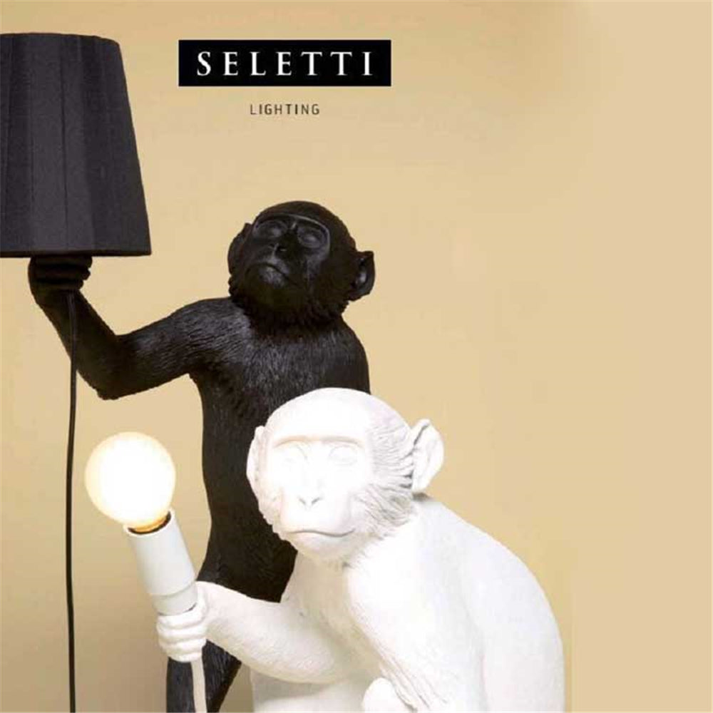 Modern Black Monkey Lamp Hemp Rope Pendant Lights American Country ...