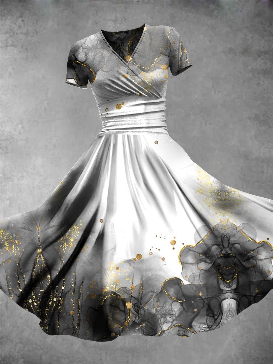 Women's Abstract Art Print Design Maxi Dress