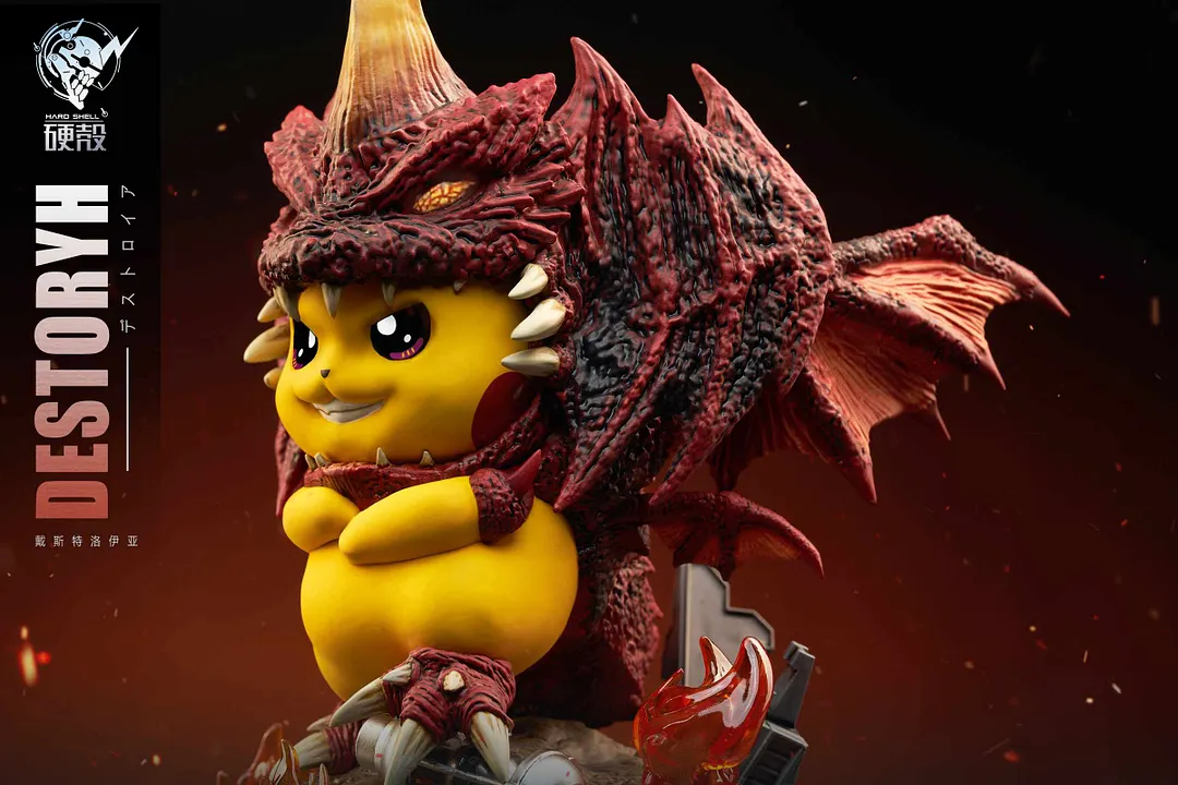 Destoroyah Cosplay Pikachu - Pokemon Godzilla Resin Statue - HARD SHELL ...