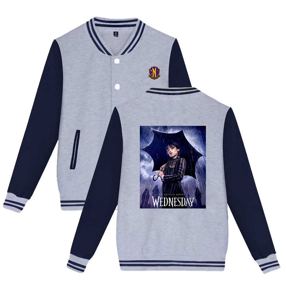 Wednesday Addams Baseball Jacket Men & Women Coats Couple Outfits ...