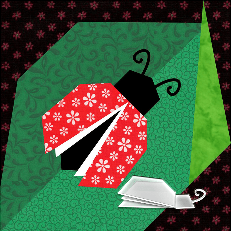 Ladybug Piecing Quilt Block Template Set - With Instructions