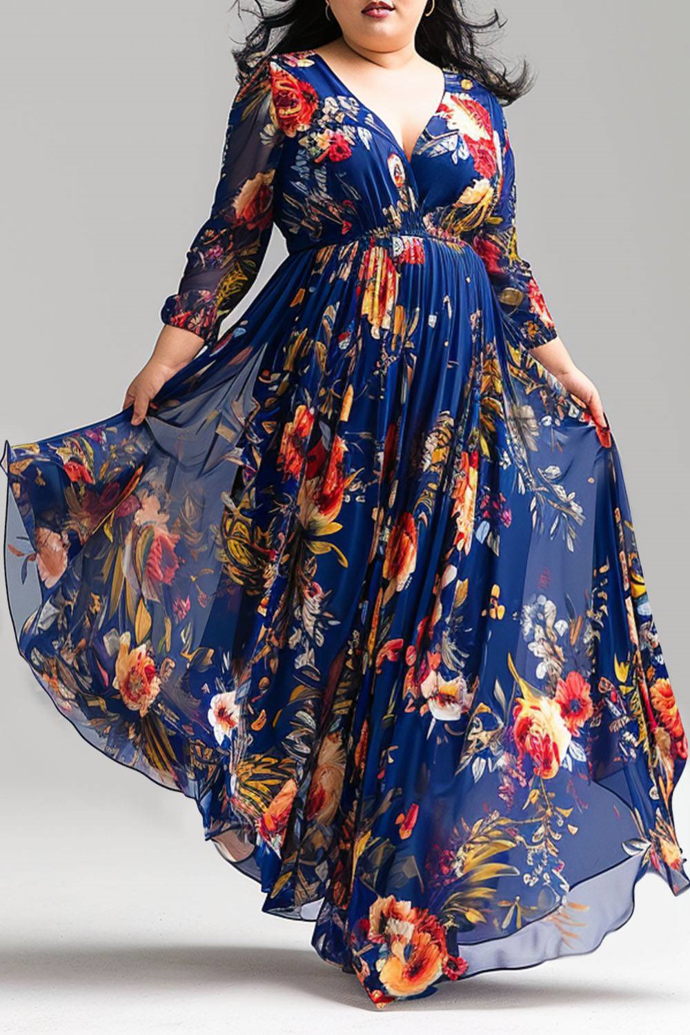 Plus Size Chiffon Dress