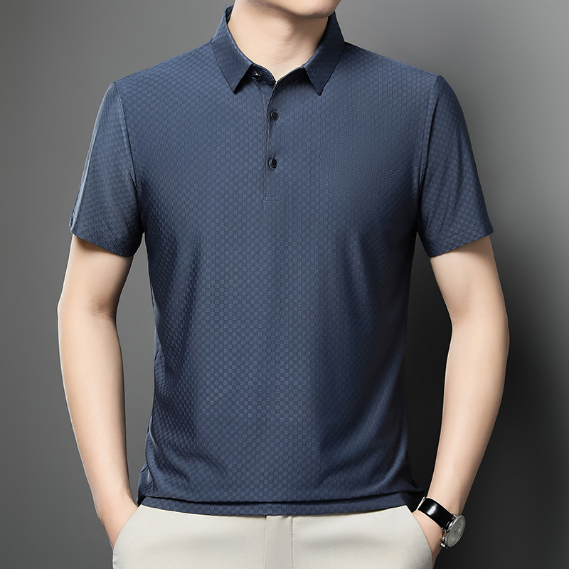 Men's Solid Color Textured Fashion Polo Shirt