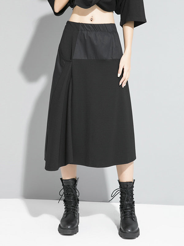 Original Black Irregularity Split-Joint Skirt