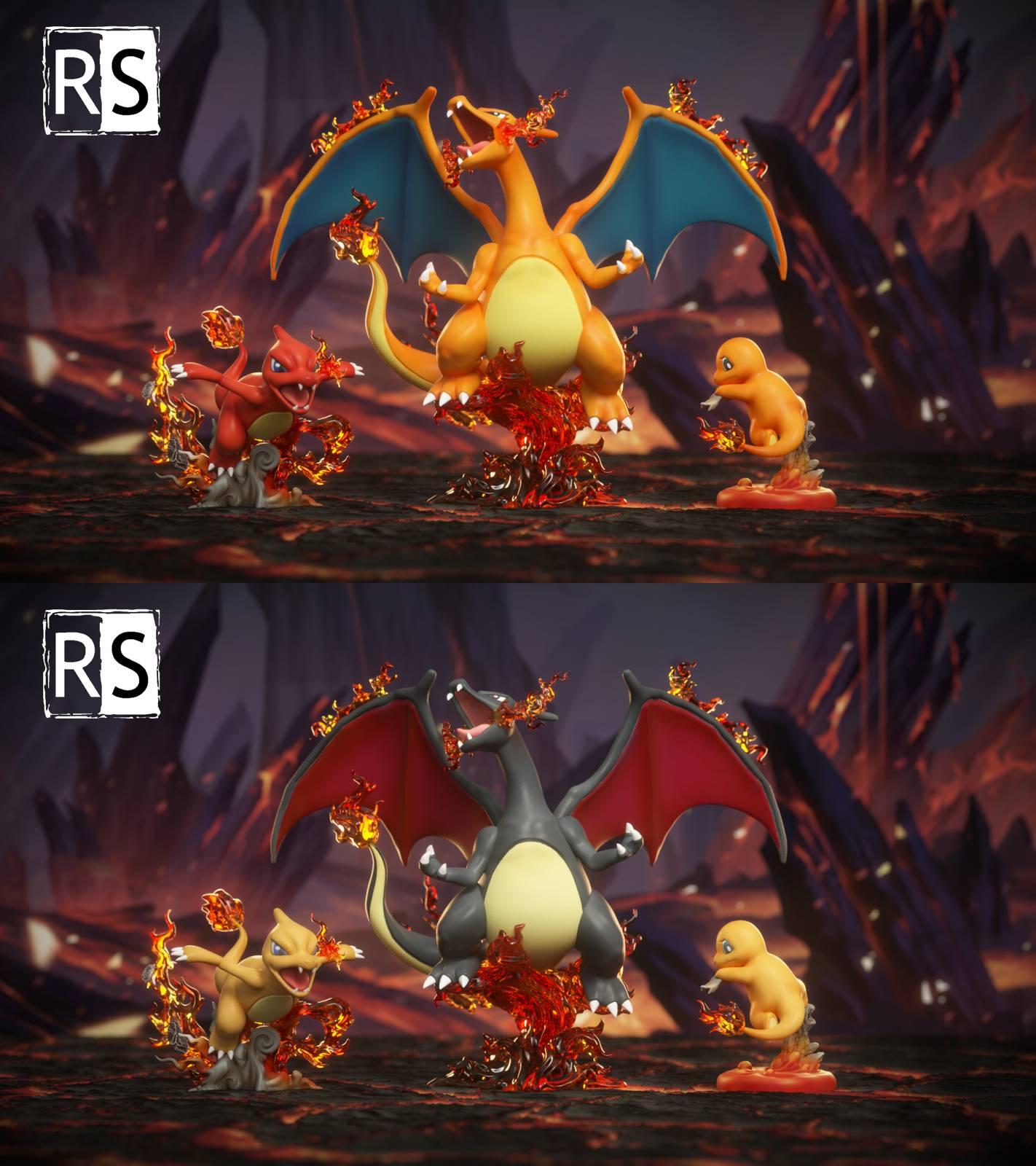 1/20 Scale World Zukan Evolution of Charmander Set - Pokemon Resin ...