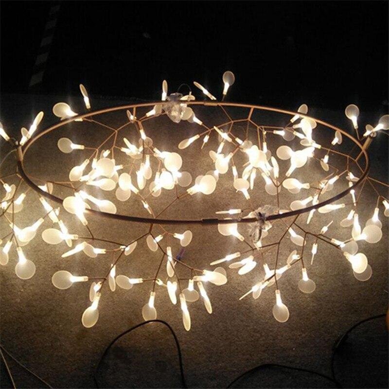 Big Round Modern LED Lamp Firefly Tree Branch Leaf Pendant Light Flower ...