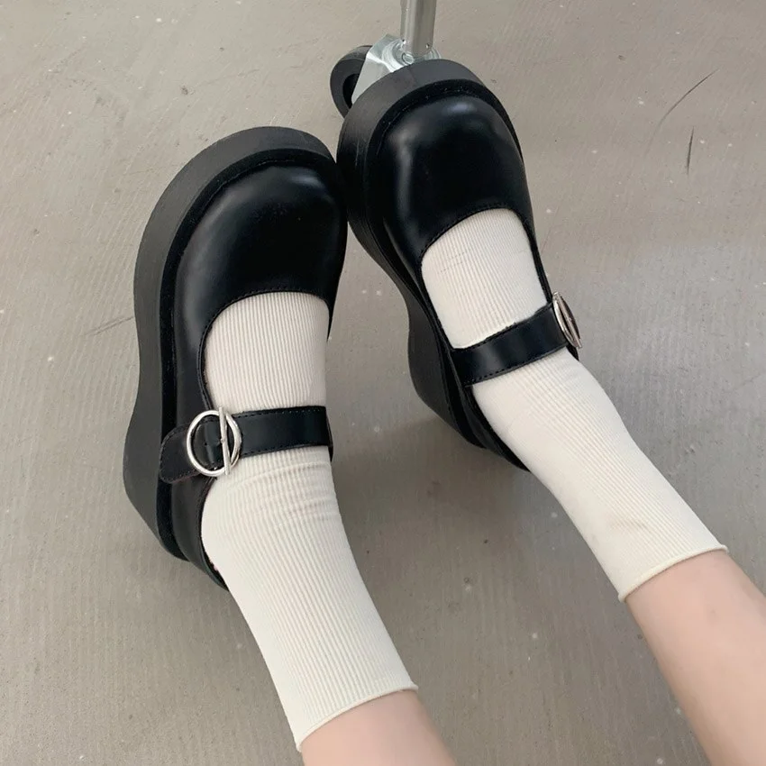 Qengg Jane Shoes platform School Student Shoes College Girl Student ...