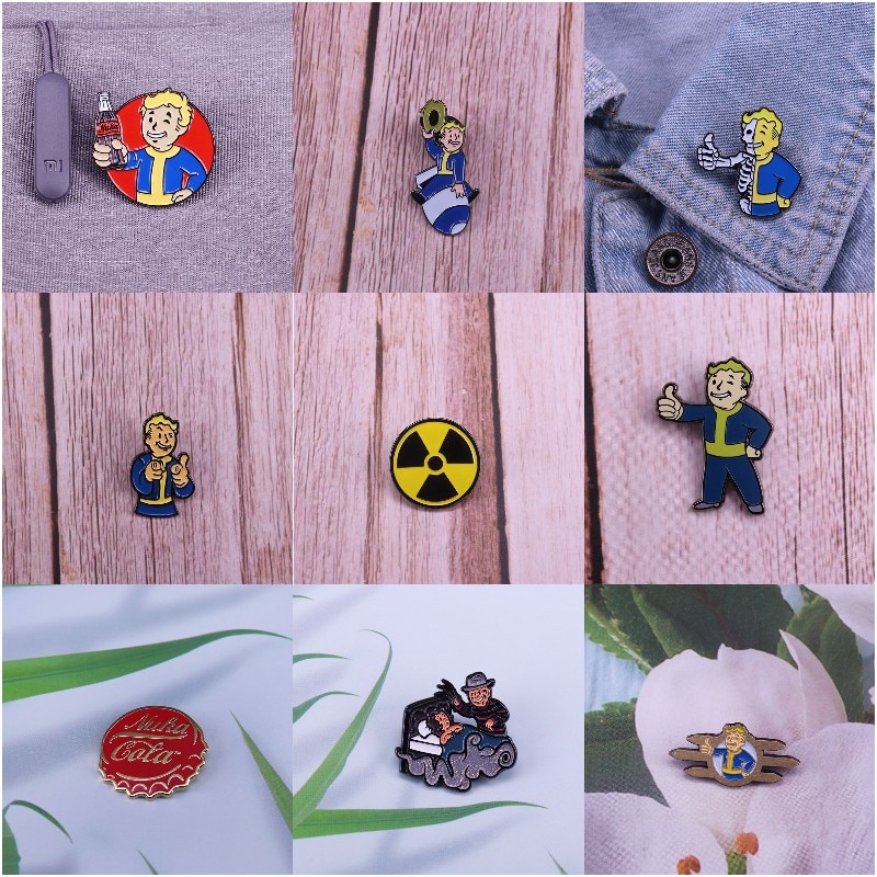 Fallout Shelter Fallout Enamel Pin Set Nuka Bottle Cap Radioactive ...
