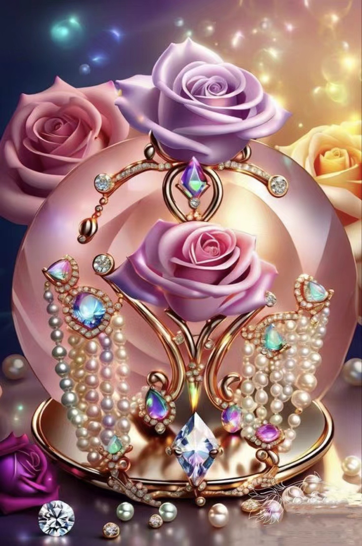 Rose (velvet cloth) AB drill full round/square diamond painting