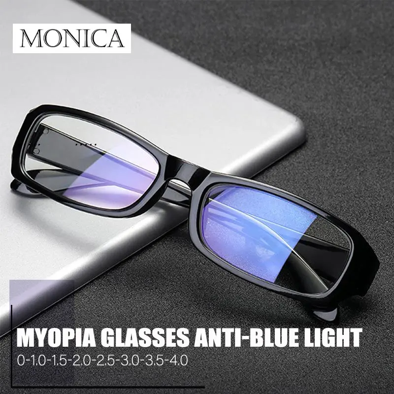 Myopia Glasses Anti-blue Light Women Men Nearsighted Read Eyeglasses ...