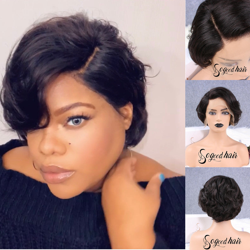 Body Wave Pixie Cut Virgin Human Hair Lace Wig
