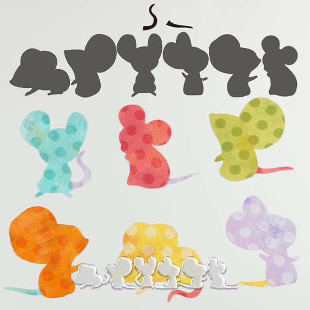 Cute Mouse Template Ruler-6pcs