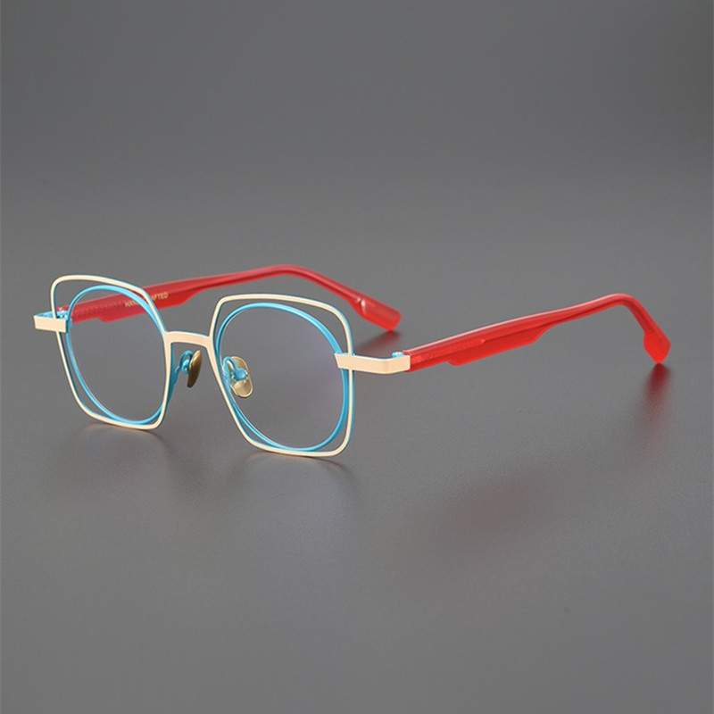 Pure titanium double-sided two-color glasses frame women's fashion ...