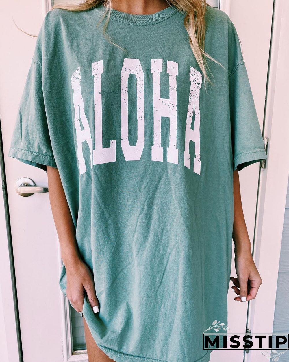 Greenish Blue 'Aloha' Tee