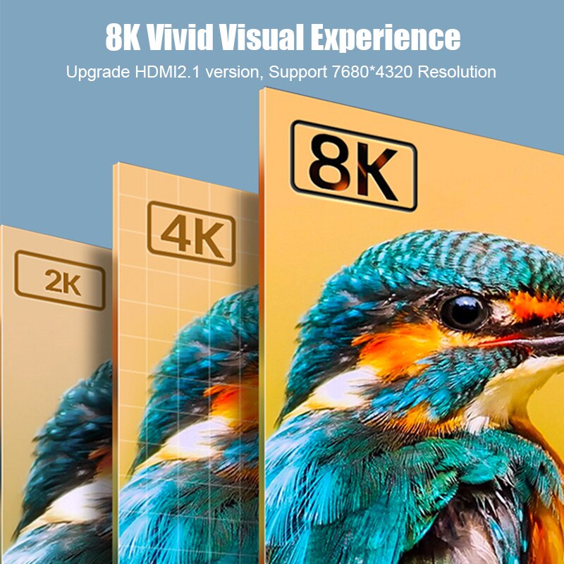 8K Switcher 4 in 1 out HD 1080P Video Cable Splitter 1x4 Hub