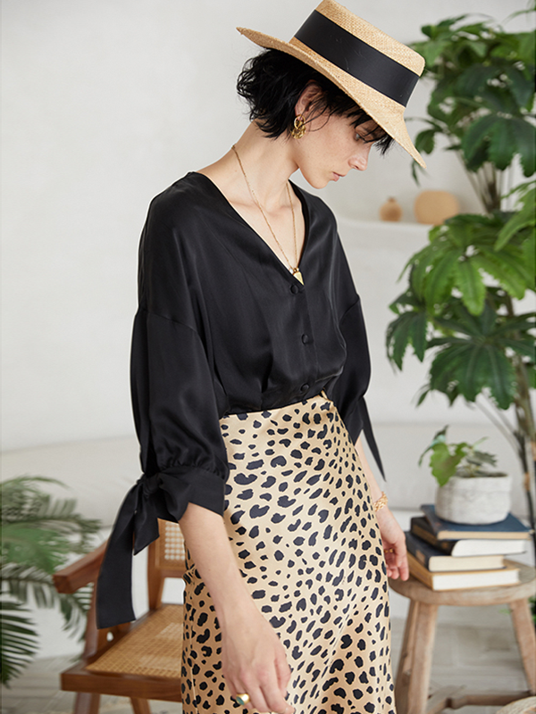 Open Sleeves Silk Blouse