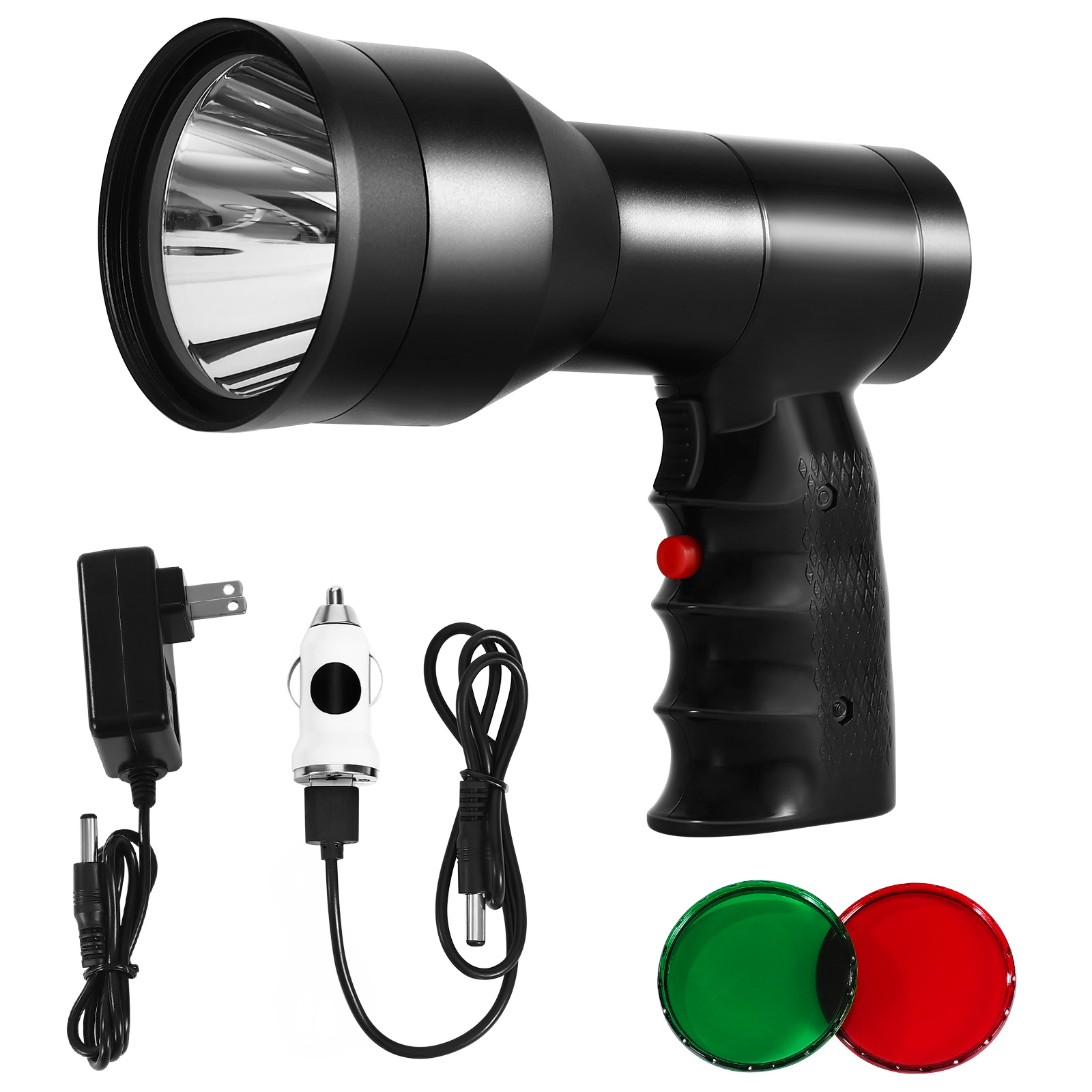 GearOZ Hunting Spotlight Flashlight, Rechargeable Handheld Hunting Scan ...