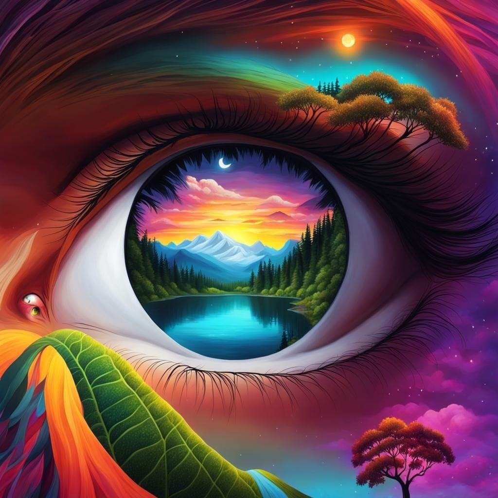 Eye Scenery (velvet cloth) AB drill full round/square diamond painting