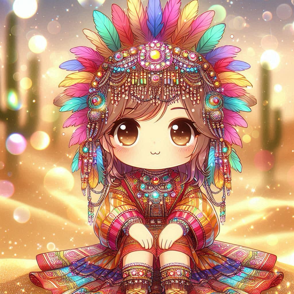 Indian Little Girl (velvet cloth) AB drill full round/square diamond ...