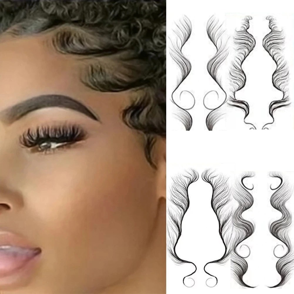 5 Styles Fashion Baby Hair Tattoo Stickers Creating The Seriously Real ...