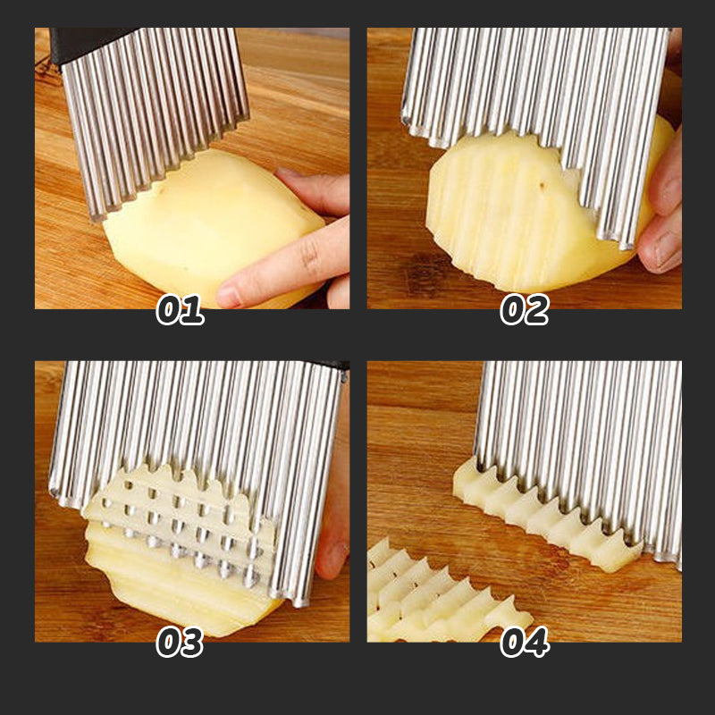 Stainless Steel Potato Wavy Cutter Knife