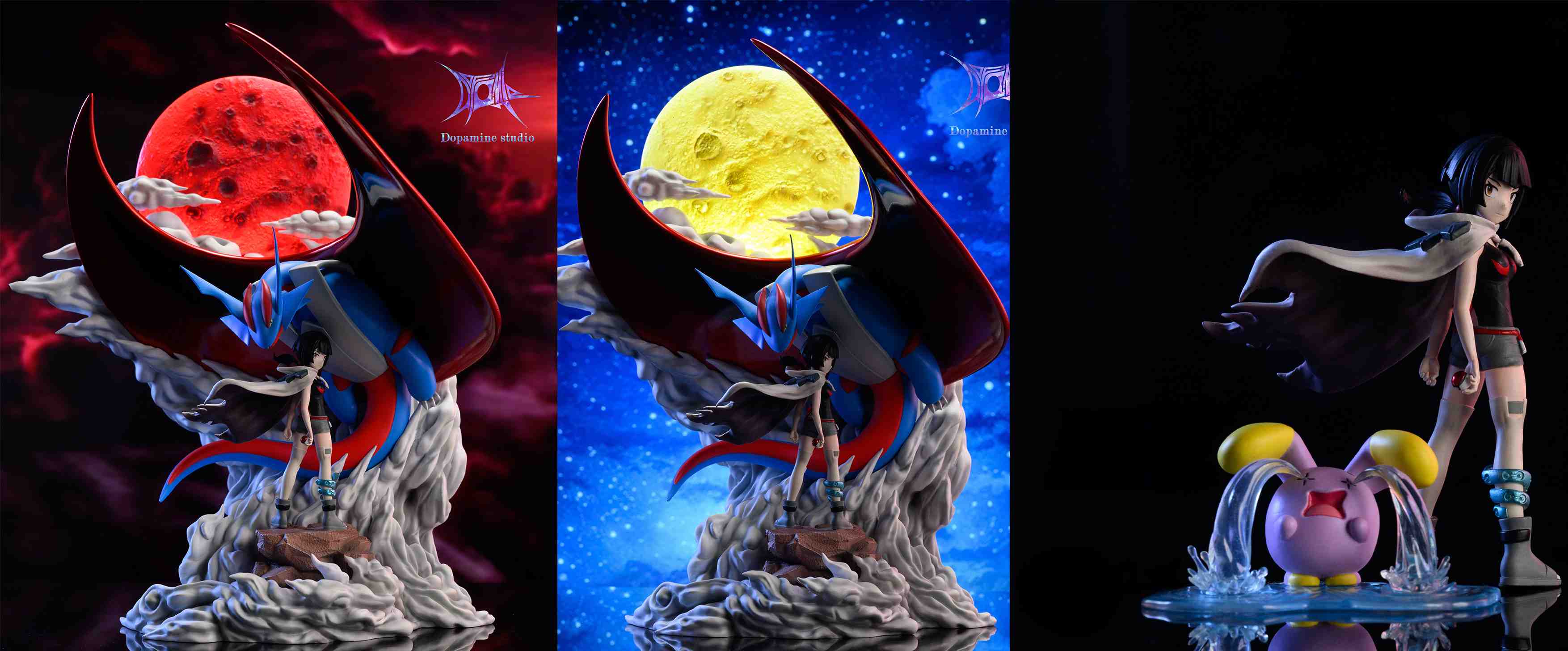 Mega Salamence & Zinnia & Whismur - Pokemon Resin Statue - Dopamine Studio