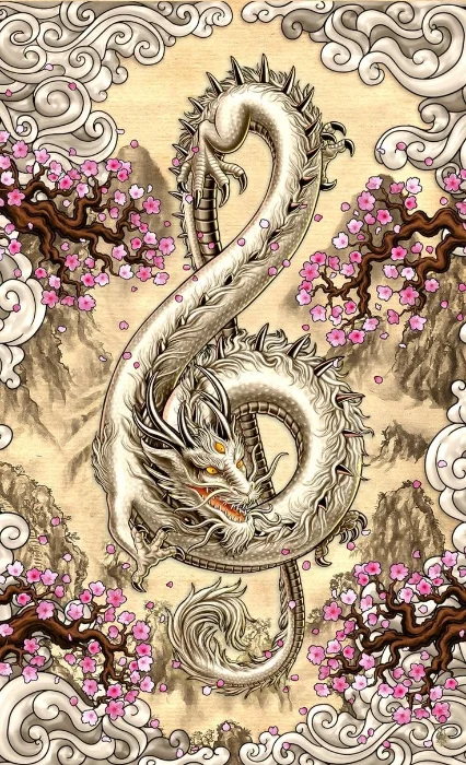 Music Note Dragon (velvet cloth) AB drill full round/square diamond ...