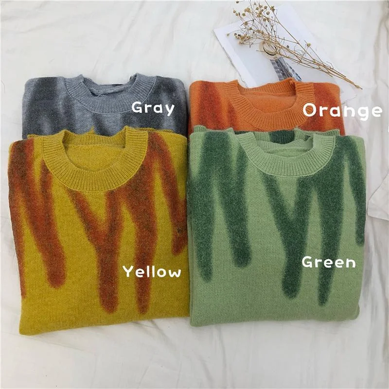 LAZY SPRAY DYE PULLOVER SWEATER