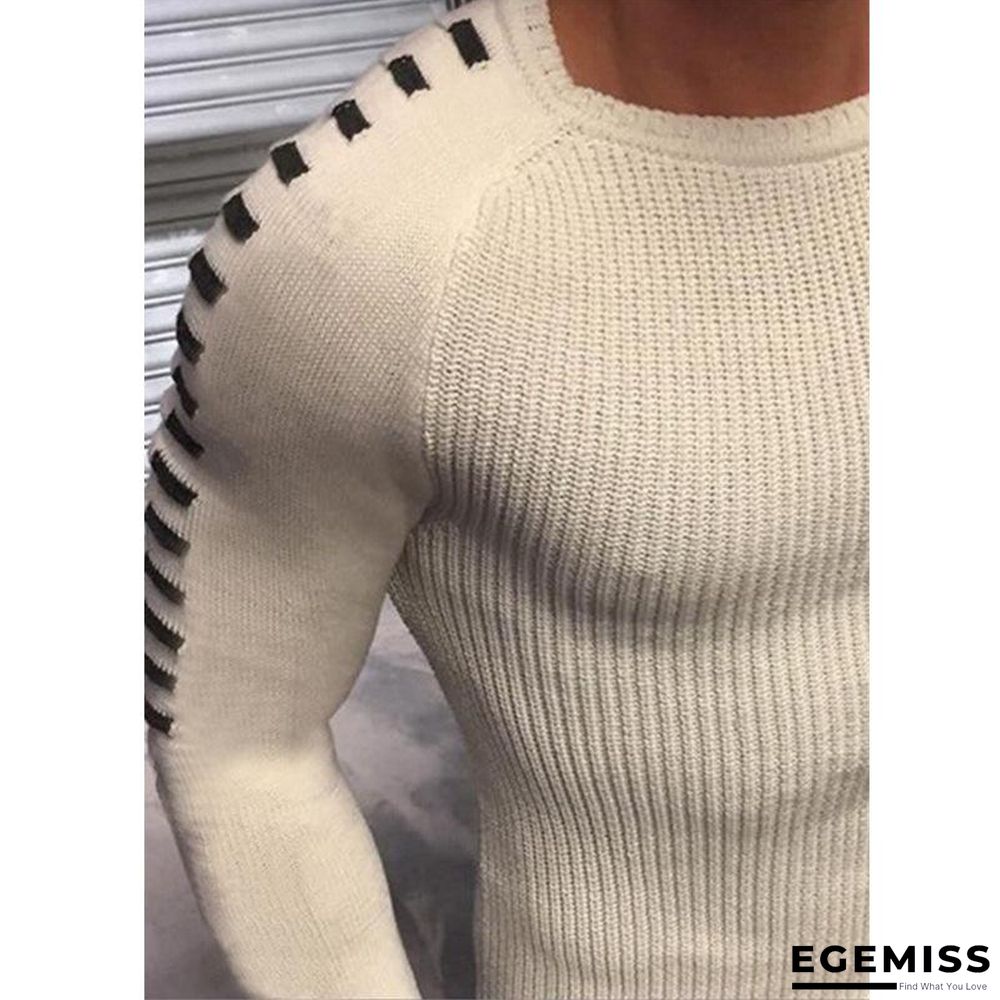 Men's Slim Long Sleeve Round Neck Knitted Top - EGEMISS
