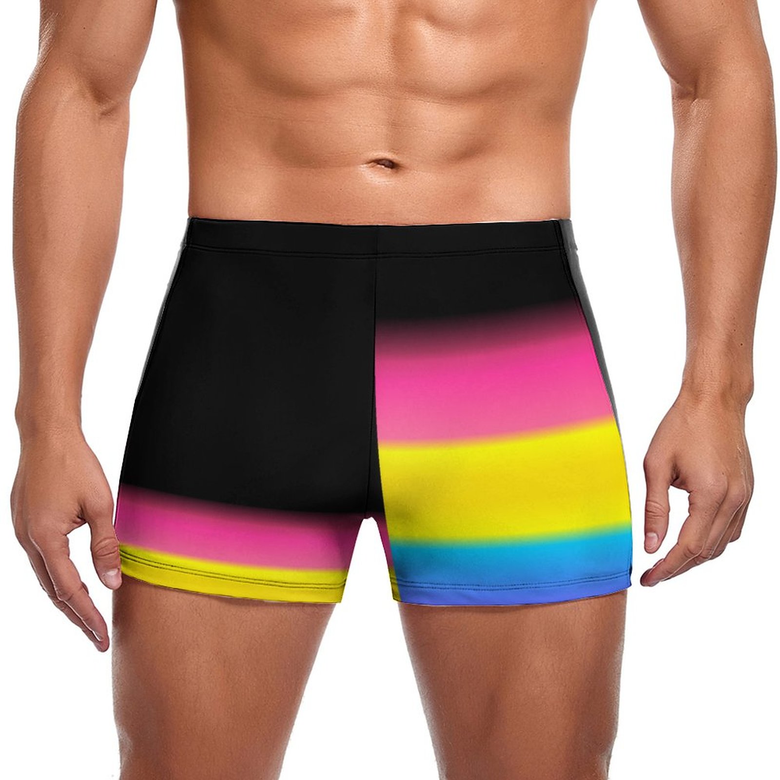 Asymmetric Pan Pansexual Pride Flag Mens Quick Dry Swim Trunks Square ...