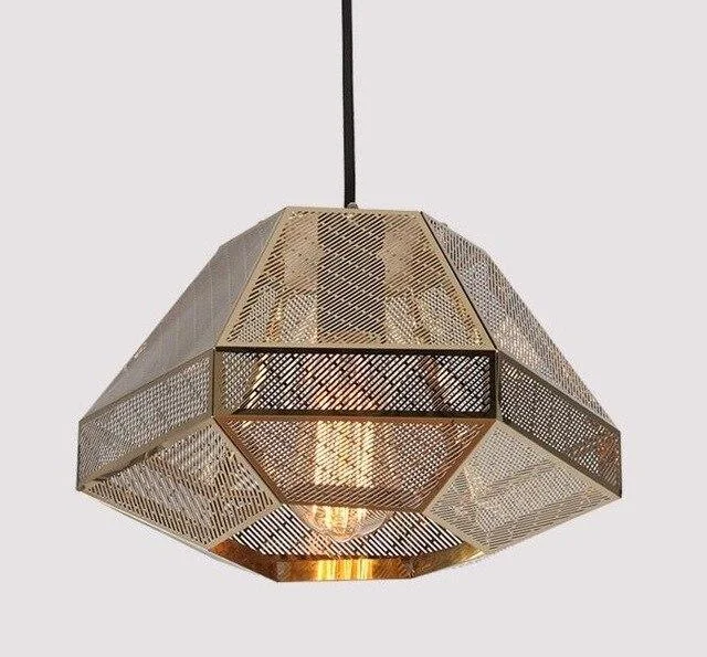 Post Modern Pendant Light Stainless Steel Diamond Shape Kitchen Hanging ...