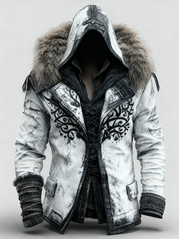 Winter Men's Fashionable Warm Fur Hooded Jacket4276