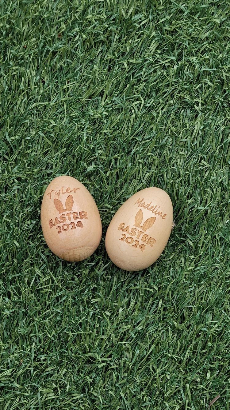Personalized wooden musical Easter egg