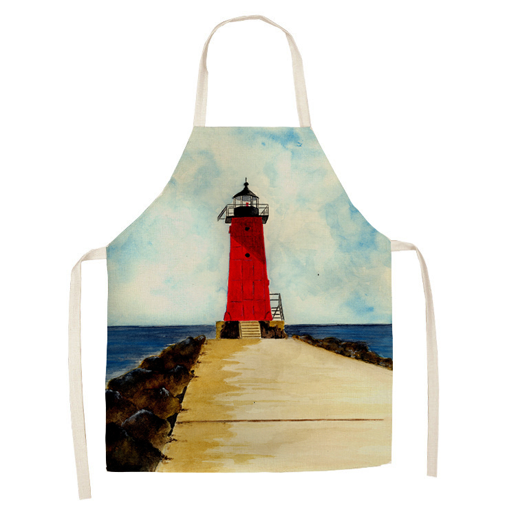 Linen Kitchen Apron - Lighthouse