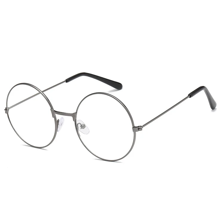 Round Frame Eyeglasses Simple Vintage Metal Frame Clear Lens Glasses ...