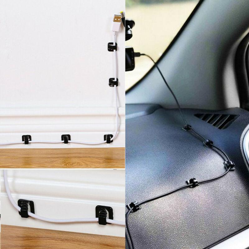 100 pcs Adhesive Cable Clips Wire Clamps Car Cable Organizer Cord Tie ...