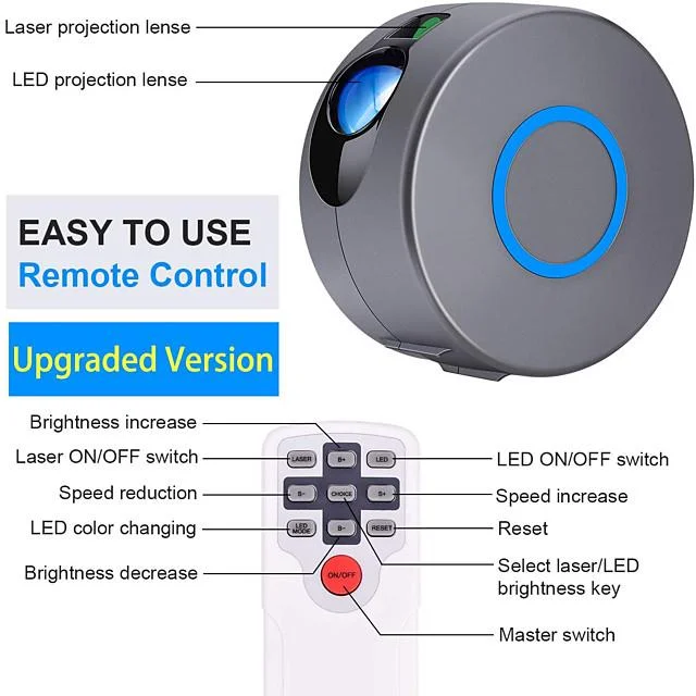 Star Projector Laser Galaxy Starry Sky Projector LED Night Light with ...