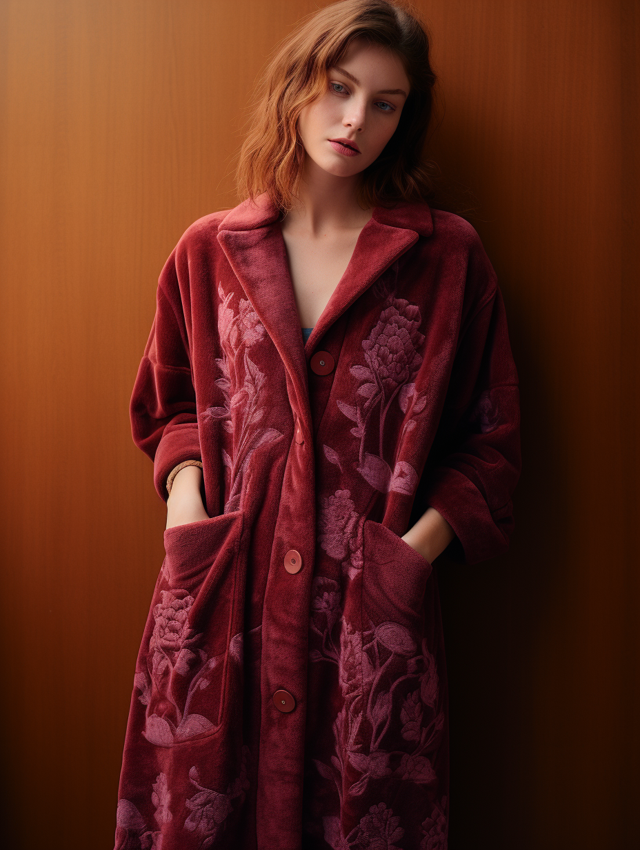 Red Fleece Sleepcoat Robe