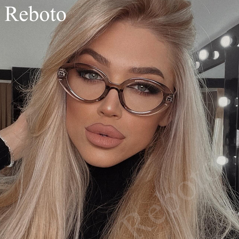 Oval Clear Glasses Frames For Women Optical Lens Transparent Eyeglasses ...